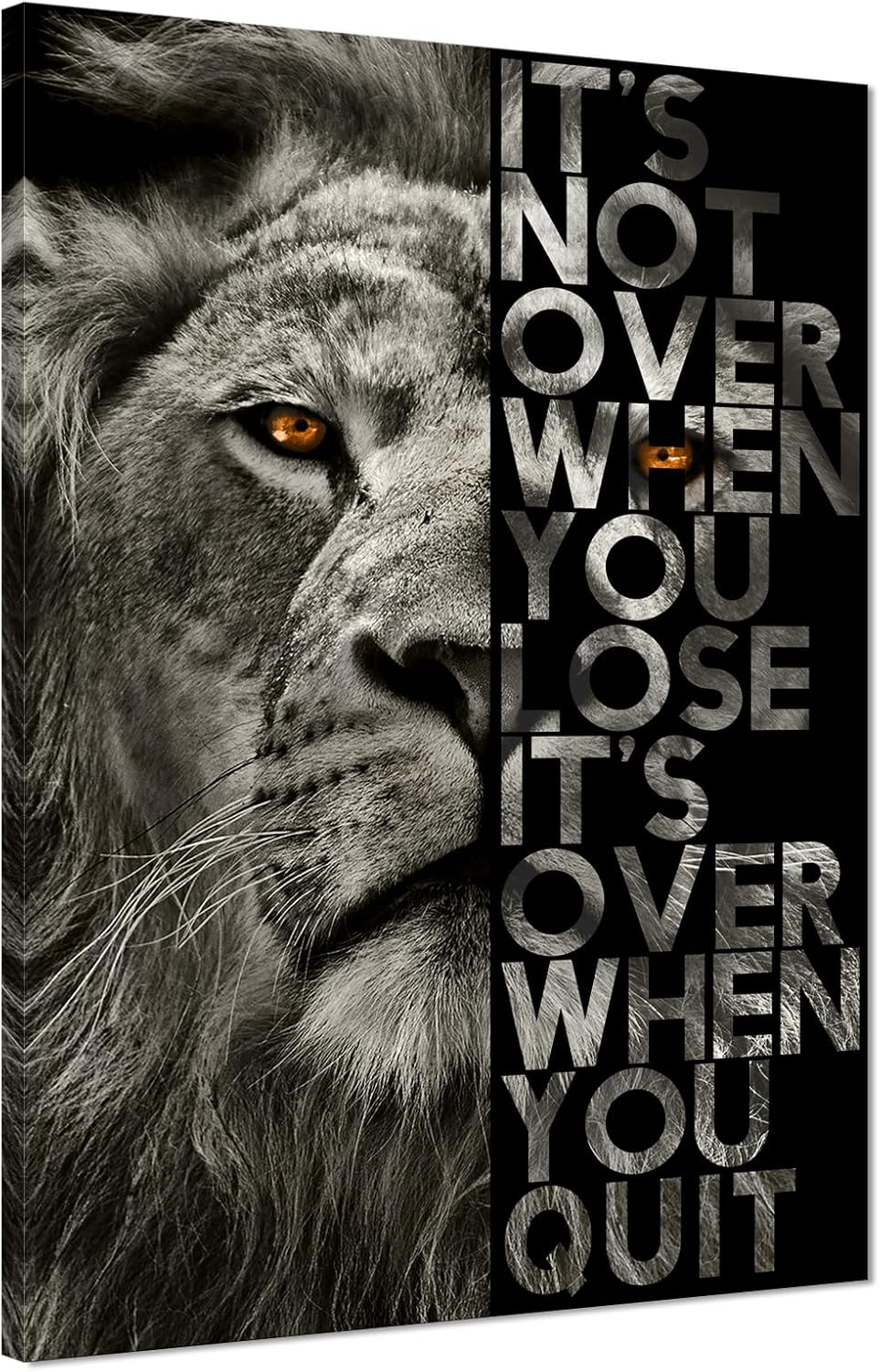 Asdg12s-Large Lion Picture Wall Art Inspirational Wild Animal Canvas ...
