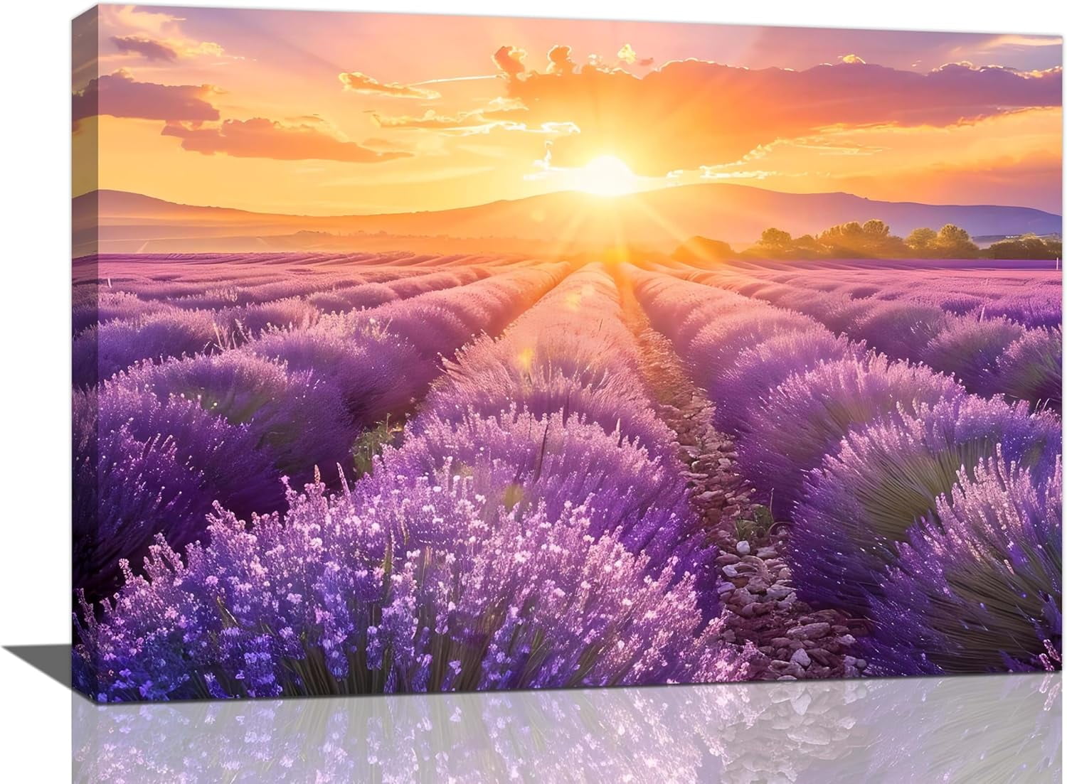 Asdg12s-Lavender Field Sunset Large Giant Wall Art Nature Landscape ...