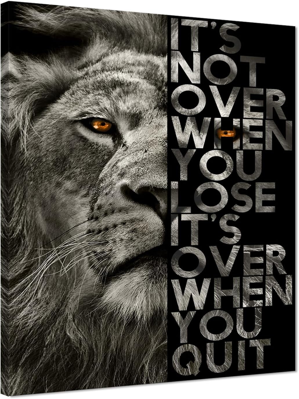 Asdg12s-Lion Canvas Wall Art - Motivational Animal Wall Decor ...