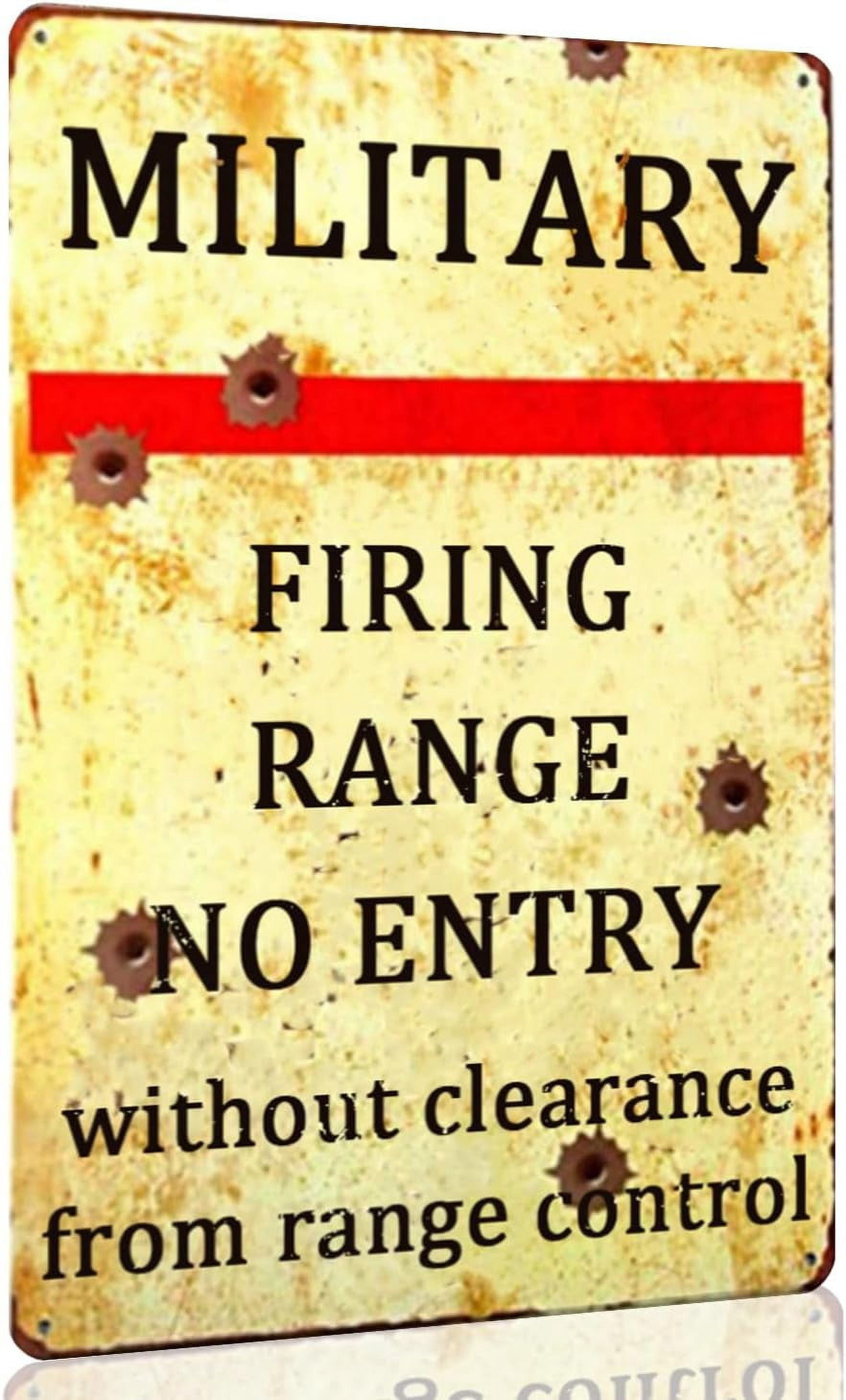 Asdg12s-Military Decor Vintage Metal Tin Sign Military Firing Range ...