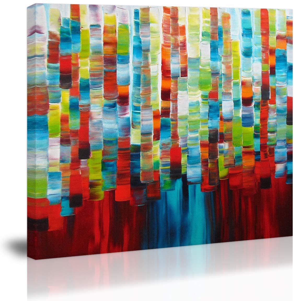 Asdg12s-Modern Abstract Wall Art Colorful Abstract Wall Decor Red ...