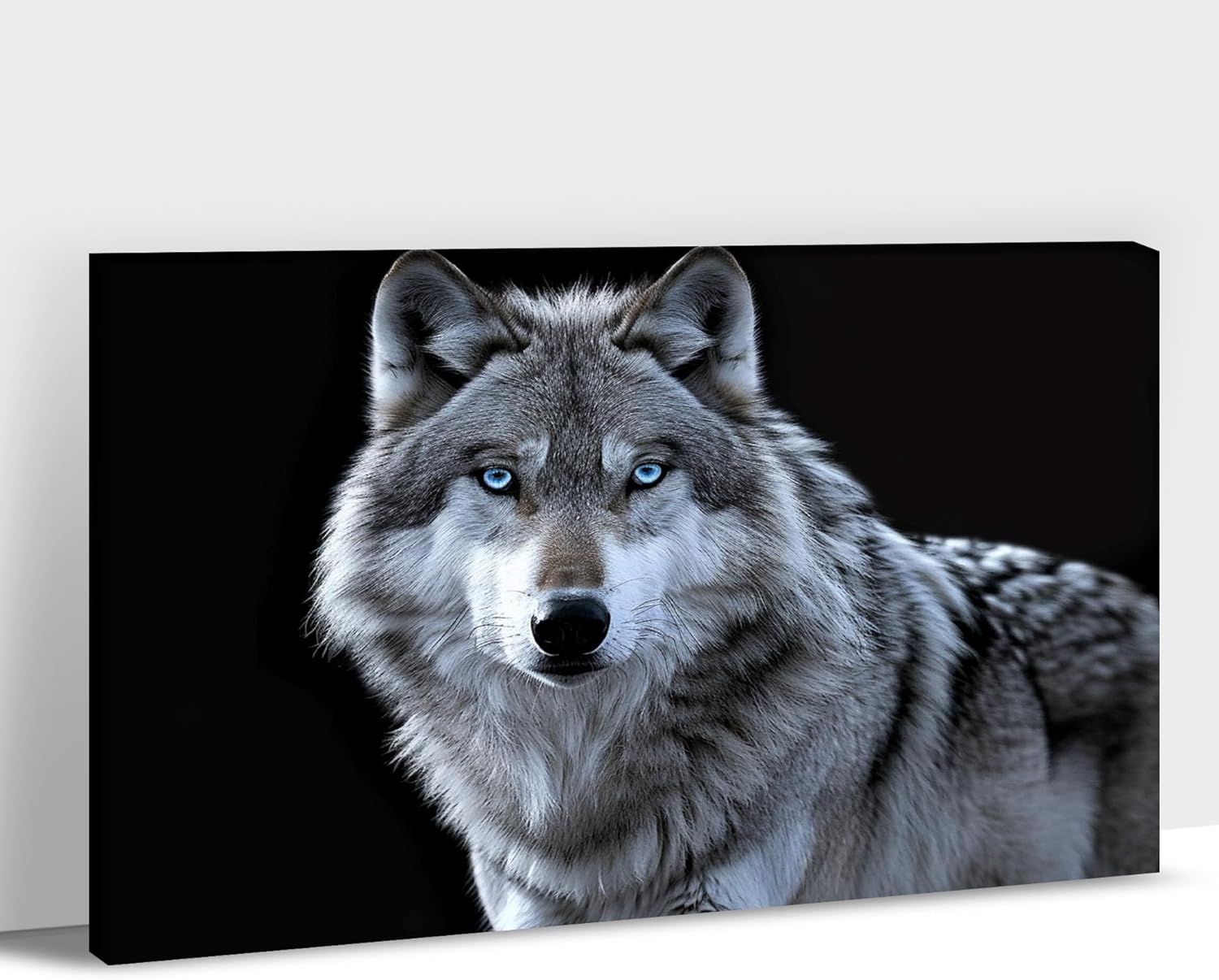 Asdg12s-Modern Wolf Animal Canvas Wall Art, Black and White Wolf King ...