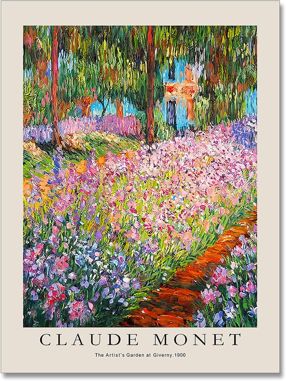 Asdg12s-Monet Canvas Wall Art Garden Poster Claude Famous Art Prints ...