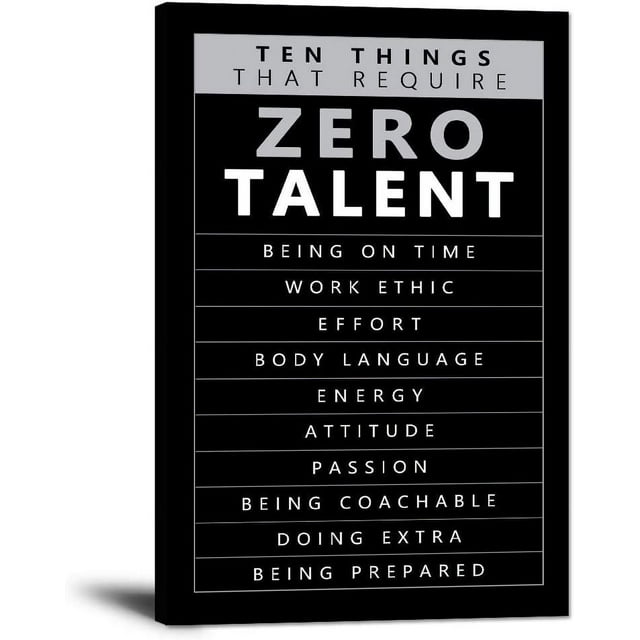 Asdg12s-Motivational Wall Art for Office,10 Things that Require Zero Talent Poster,Office ...