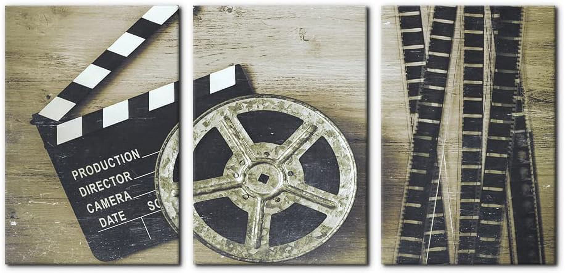 Asdg12s-Movie Theater Decor Black and White Pictures Metal Film Reel ...