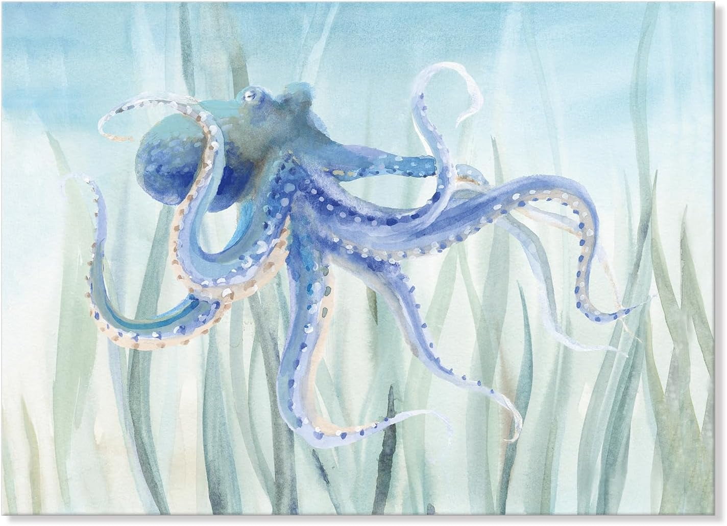 Asdg12s-Ocean Wall Decor Under The Sea Blue Octopus Canvas Wall Art for ...