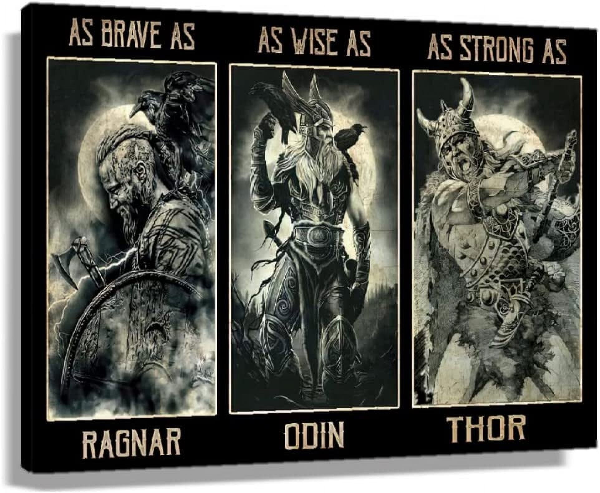 Asdg12s-Odin Wall Art Prints Thor Wall Art Framed Artwork Norse ...