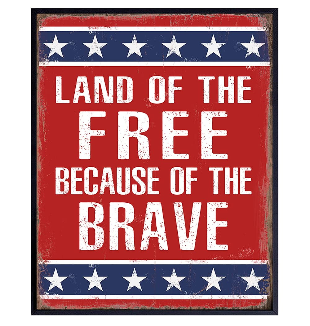 Asdg12s Patriotic USA Wall Art - American Flag Home Decor - Gift for US ...