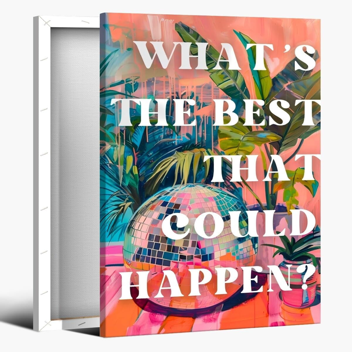 Asdg12s Pink-Funky-Disco-Wall-Art-Positieve-citaatkunst-What's-The-best ...