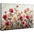 Asdg12s-Pink Rose Wall Art for Living Room Decor Vintage Roses Flowers ...