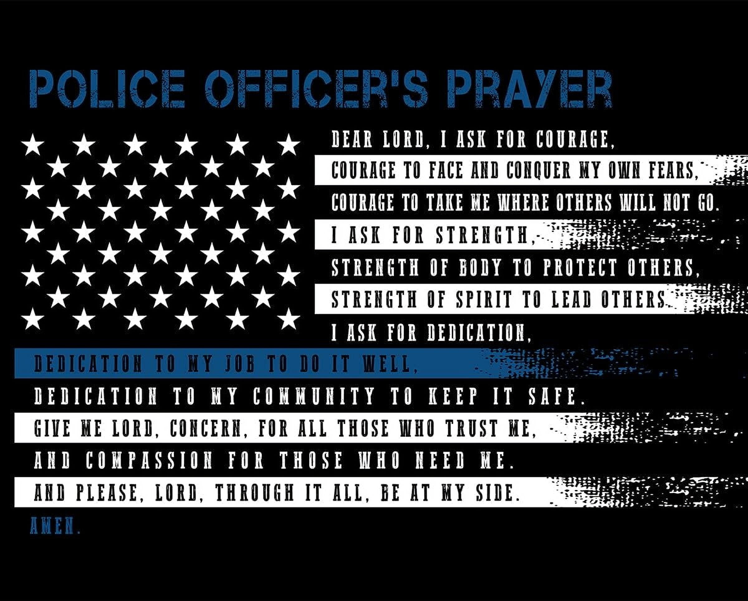 Asdg12s-Police Officer's Prayer - Wall Decor Art Print with a black ...