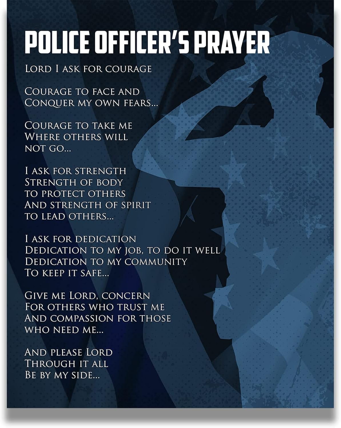 Asdg12s Police Prayer Wall Art - Law Enforcement Prints - Police ...