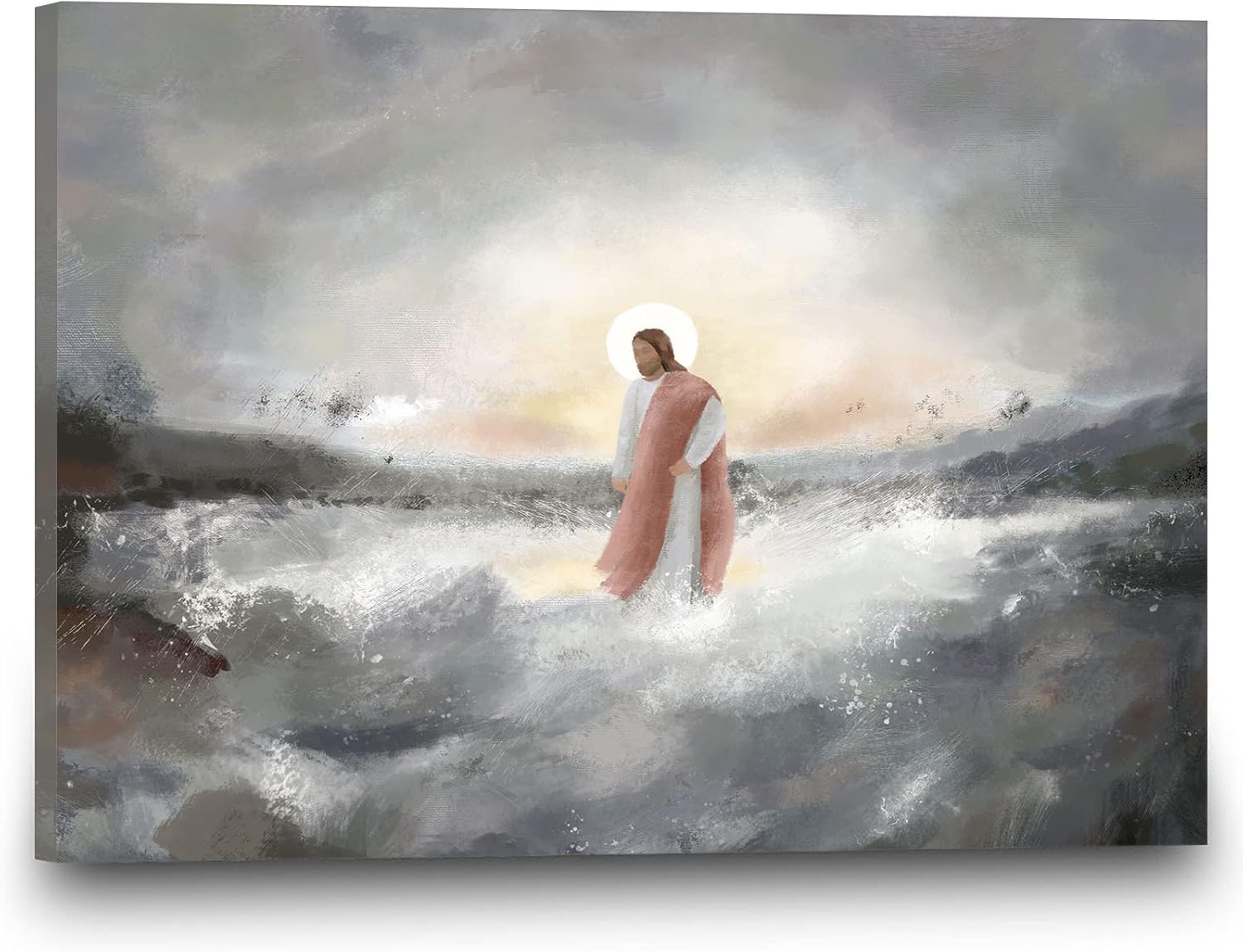 Asdg12s-Religious Canvas Paintings Jesus Walking on Water Poster Jesus ...