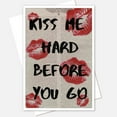 Asdg12s Retro Kiss Me Hard Before You Go Canvas Wall Art 70s Red Lip ...