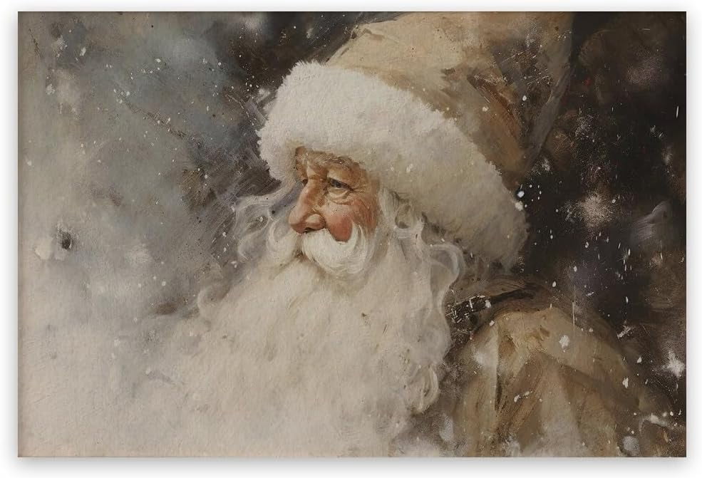 Asdg12s Retro-Neutral-Rustic-Santa-Poster-Home-Decor-Christmas-Posters ...