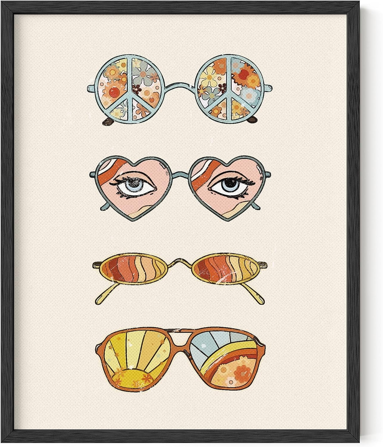 Asdg12s-Retro Sunglasses Art Posters for Teen Girls Room - Indie ...