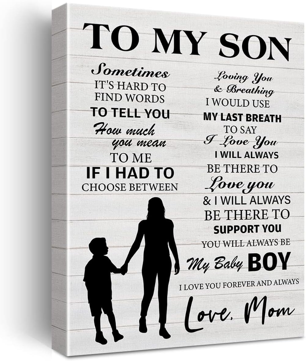 Asdg12s-Rustic to My Son I Love You Forever and Always Quote Canvas ...