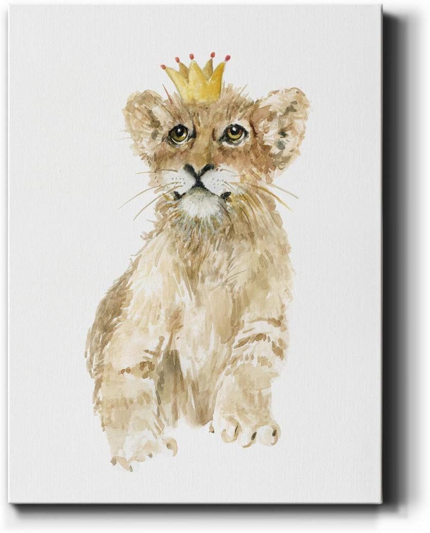 Asdg12s-Savannah Lion Cub Wall Art, Premium Gallery Wrapped Canvas Decor, Ready to Hang, , Made ...
