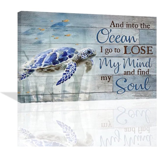 Asdg12s-Sea Turtle Bathroom Wall Art Ocean Turtle Bathroom Pictures ...