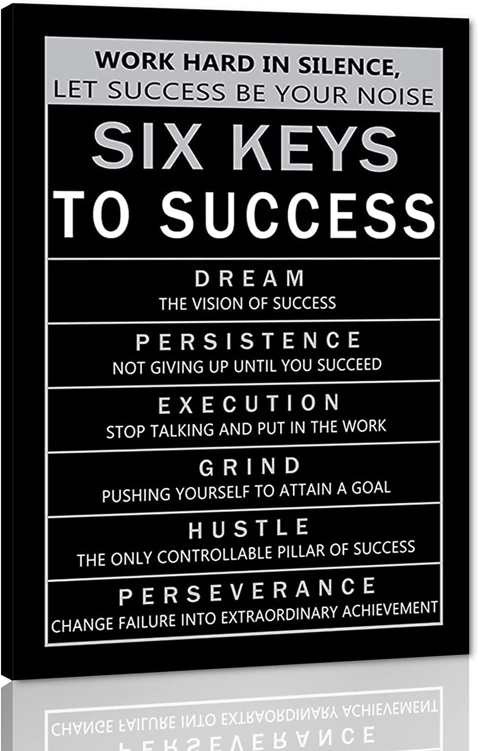 Asdg12s-Six Keys to Success Motivational Framed Office Art Execution ...