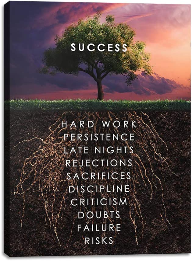 Asdg12s Success-Tree-Motivational-Wall-Canvas-Print-Office-House-Decor ...