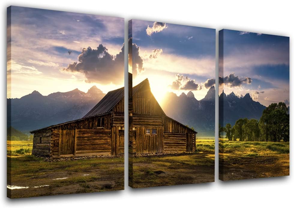 Asdg12s-Sunset Paintings for Living Room Cabin Bedroom Decor Framed ...
