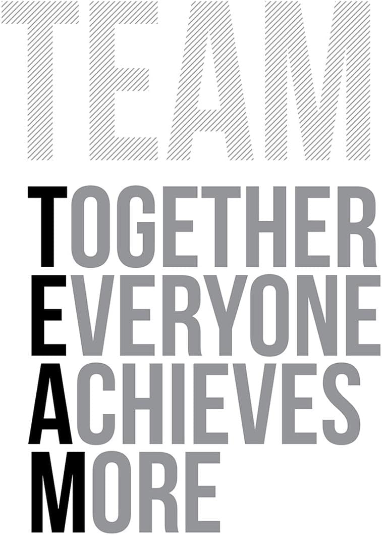 Asdg12s TEAM: Together Everyone Achieves More - Wall Decor Art Print ...