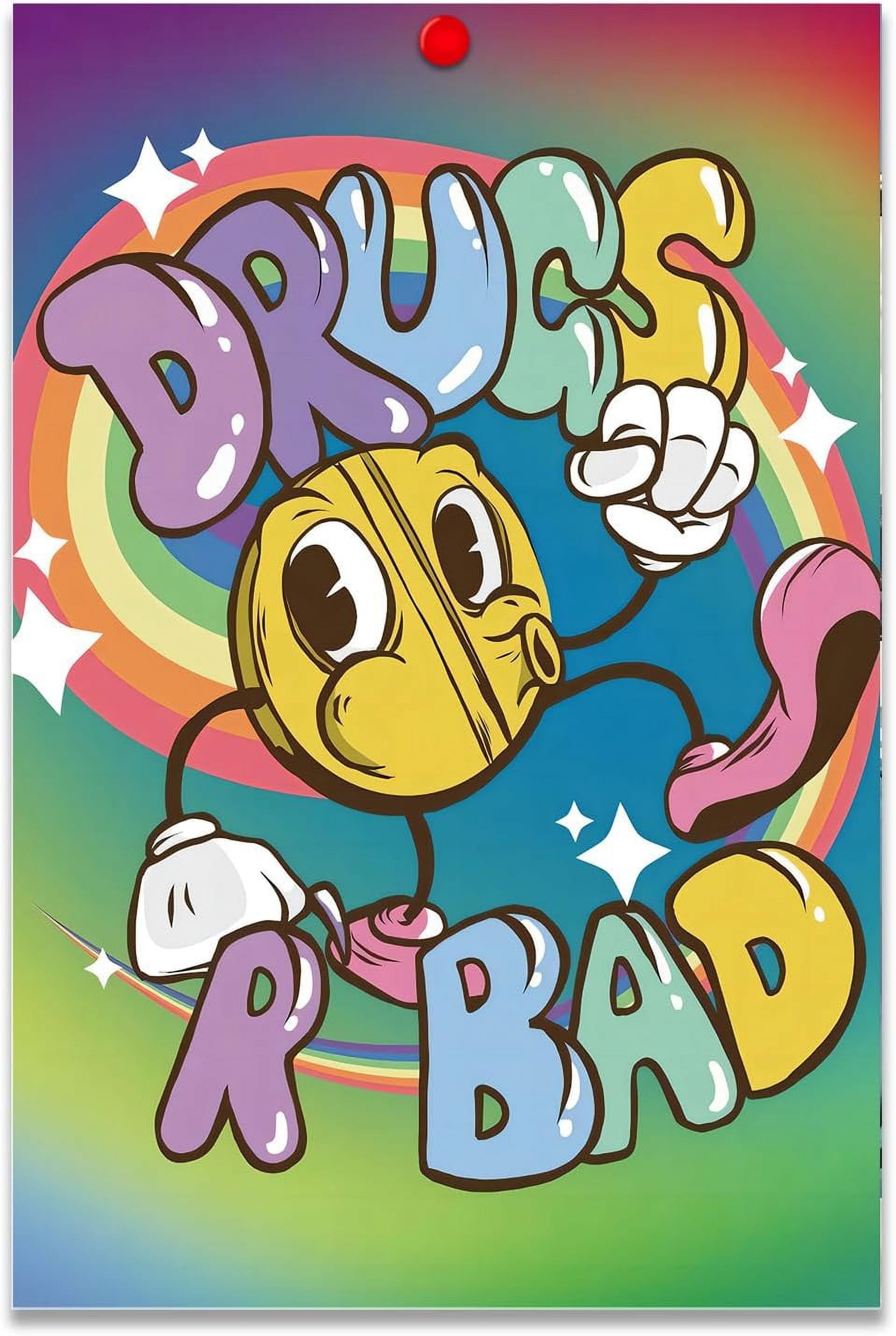 Asdg12s -Techno-Raver-Drugs-R-Bad-Techno-Poster-Trippy-Wall-Decor ...