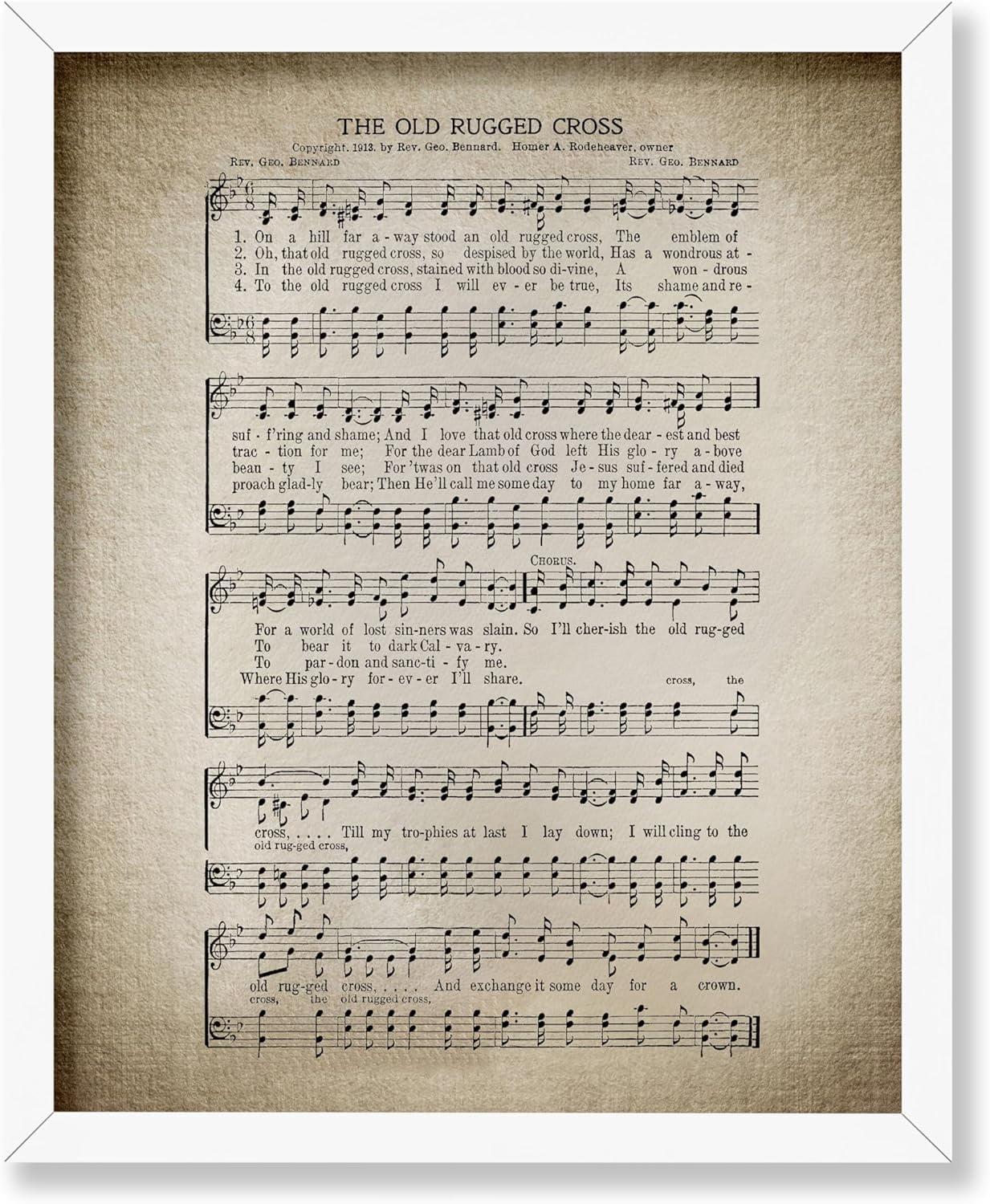 Asdg12s -The-Old-Rugged-Cross-Poster---Hymnal-Sheet-Print---Sheet-Music ...