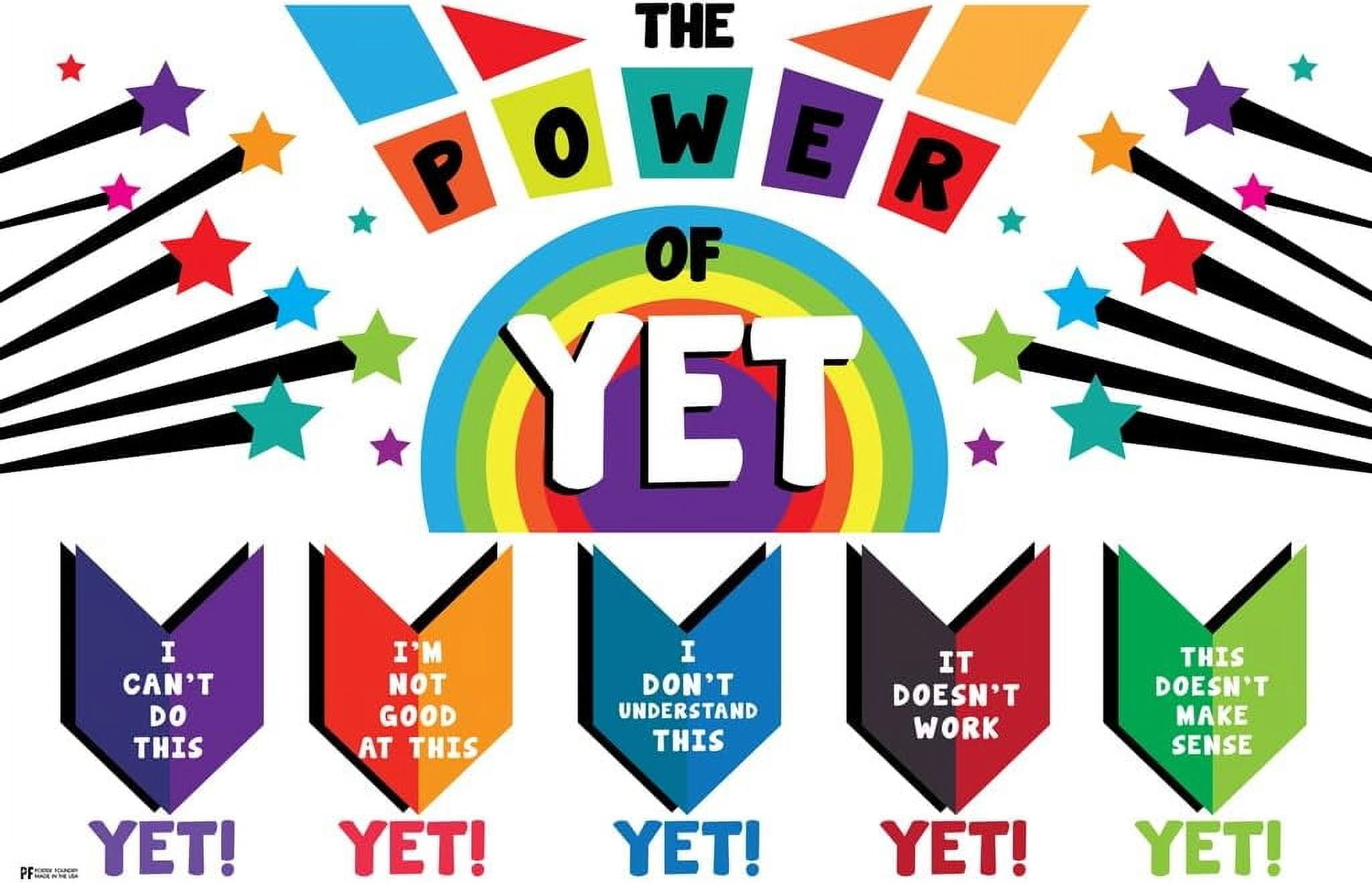 Asdg12s-The Power Of Yet Poster For Classroom Growth Mindset Kids ...