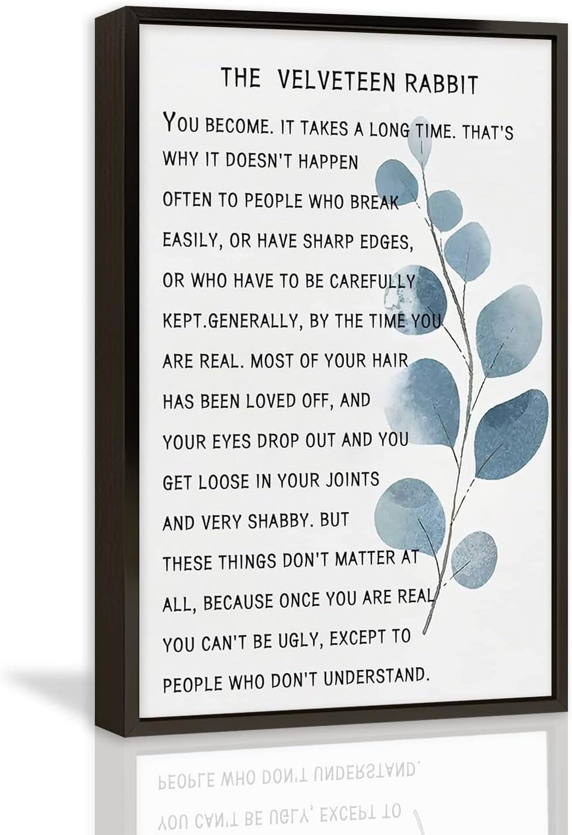 Asdg12s-The Velveteen Rabbit Quote Canvas Painting Modern Abstract Wall ...