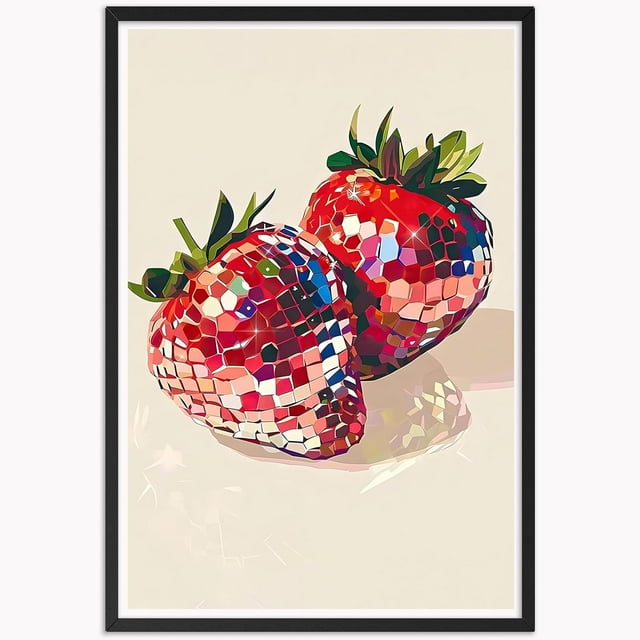 Asdg12s Trendy Disco Ball Poster for Girls Room, Funky Red Strawberry ... Asdg12s Trendy Disco Ball Poster for Girls Room, Funky Red Strawberry ...