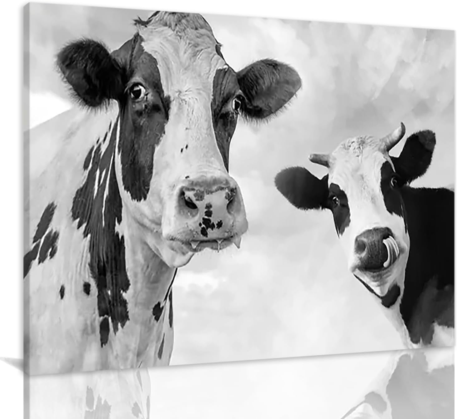 Asdg12s-Two Cows Canvas Painting Modern Abstract Wall Art Animal ...