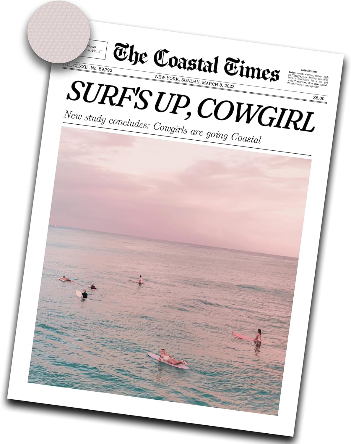 Asdg12s -Unframed-Trendy-Coastal-Cowgirl-NewsPaper-Wall-Art ... Asdg12s -Unframed-Trendy-Coastal-Cowgirl-NewsPaper-Wall-Art ...