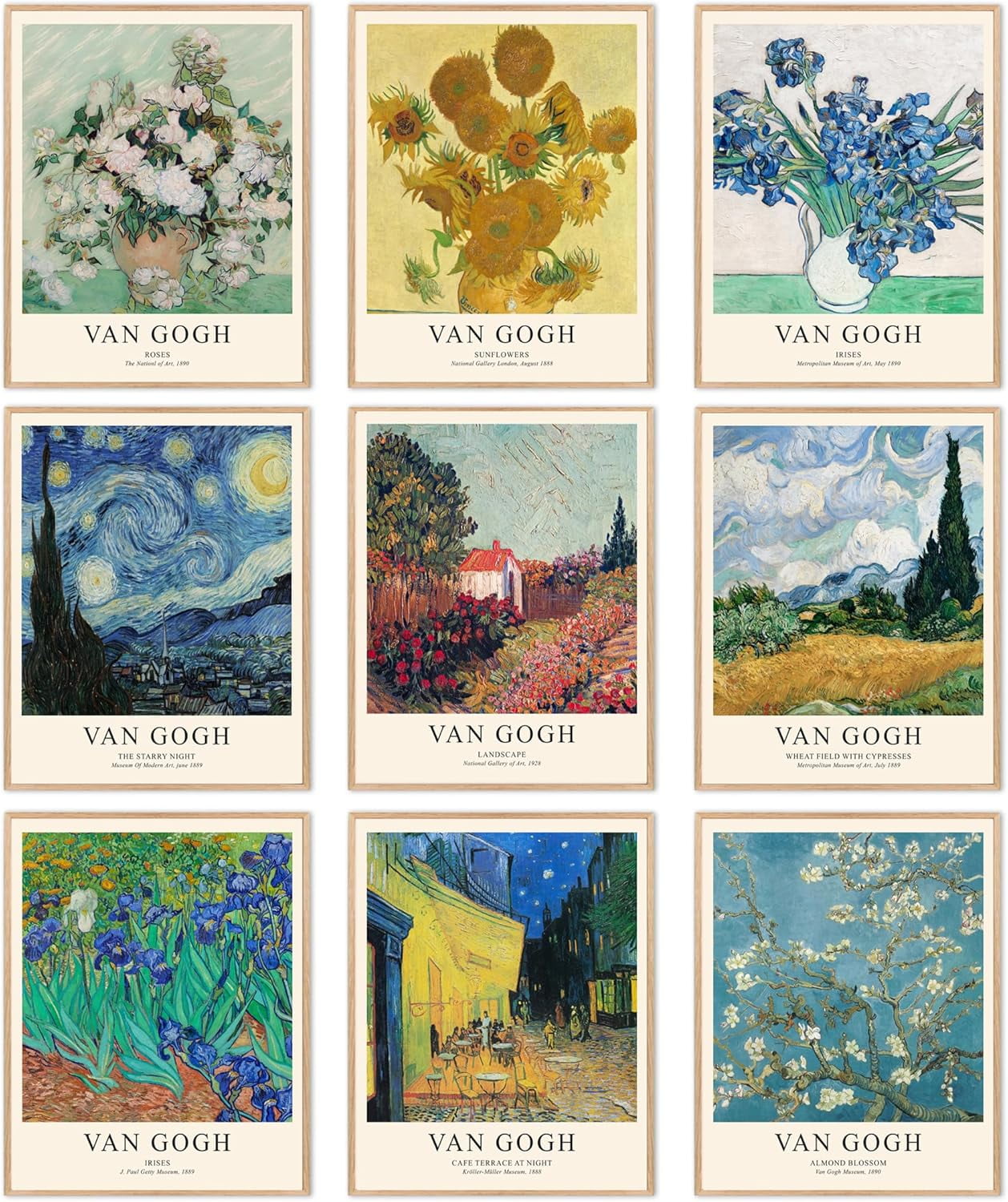 Asdg12s Van-Gogh-Wall-Art-Van-Gogh-Art-Posters-Vintage-Van-Gogh-Starry ...