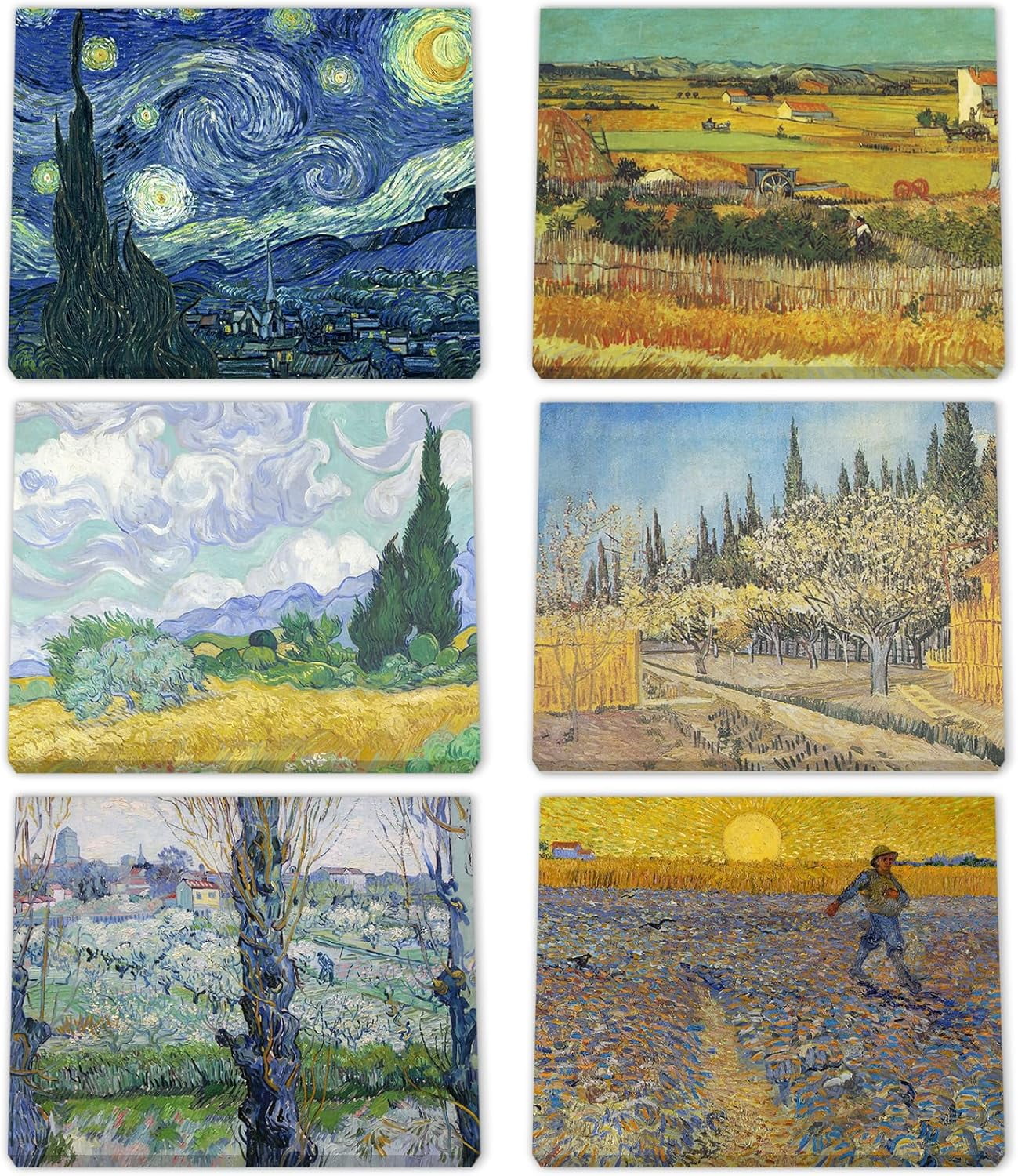 Asdg12s Vincent van Gogh Master Painter Set of 6 Wall Art Decor ...