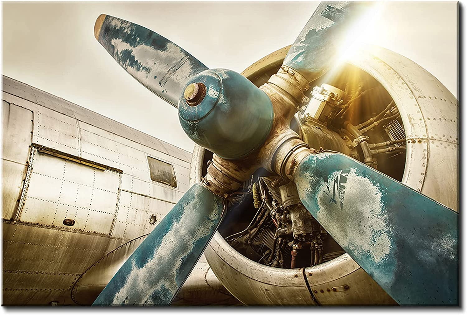 Asdg12s-Vintage Airplane Wall Art, Aviation Military Aircraft Propeller ...