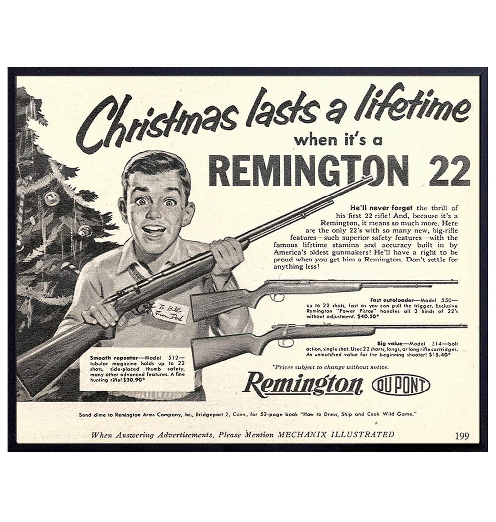 Asdg12s Vintage Firearms Gun Christmas Wall Art Print - Home Decor for ...