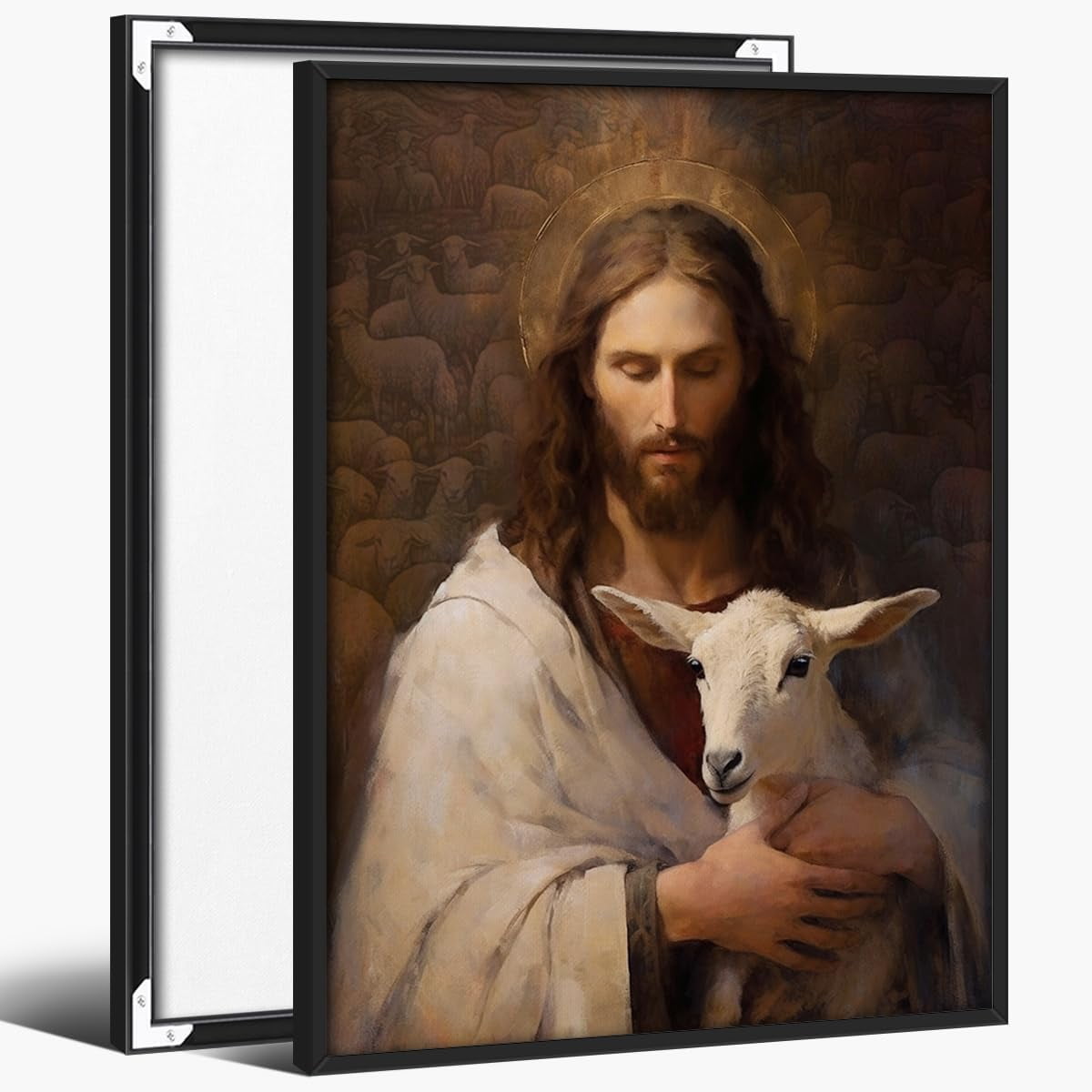 Asdg12s-Vintage Jesus Portrait Wall Art Christian Painting Poster Jesus ...