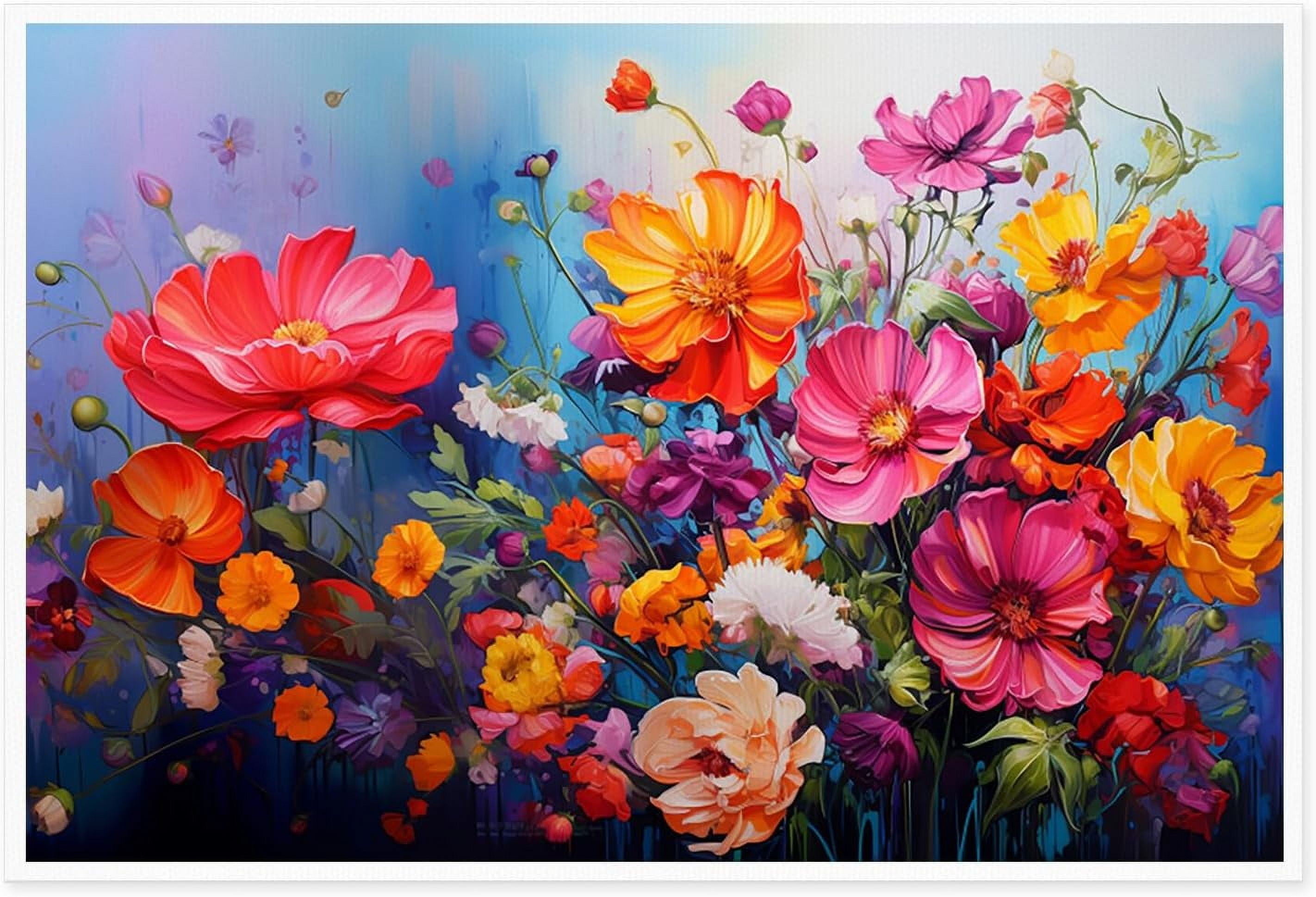 Asdg12s-Watercolor Flower Canvas Painting Modern Abstract Wall Art ...