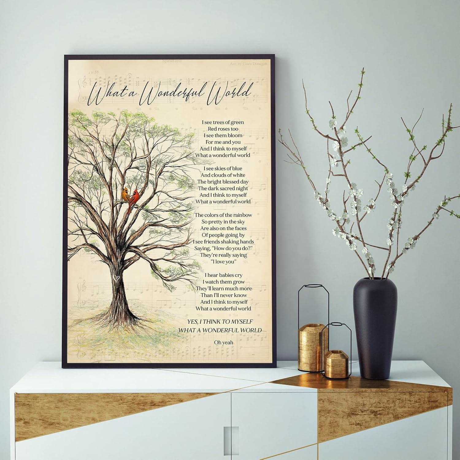 Asdg12s-What a Wonderful World Wall Art Quotes Wall Decor for Bedroom ...