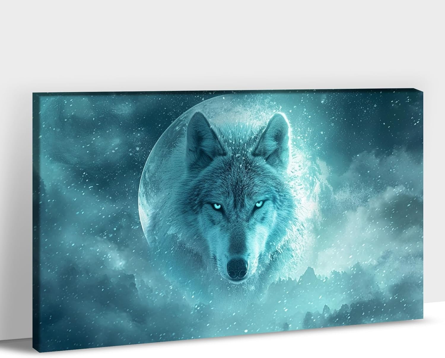 Asdg12s-Wild Animal Wolf Canvas Painting, Romantic Wolf Canvas Wall Art ...