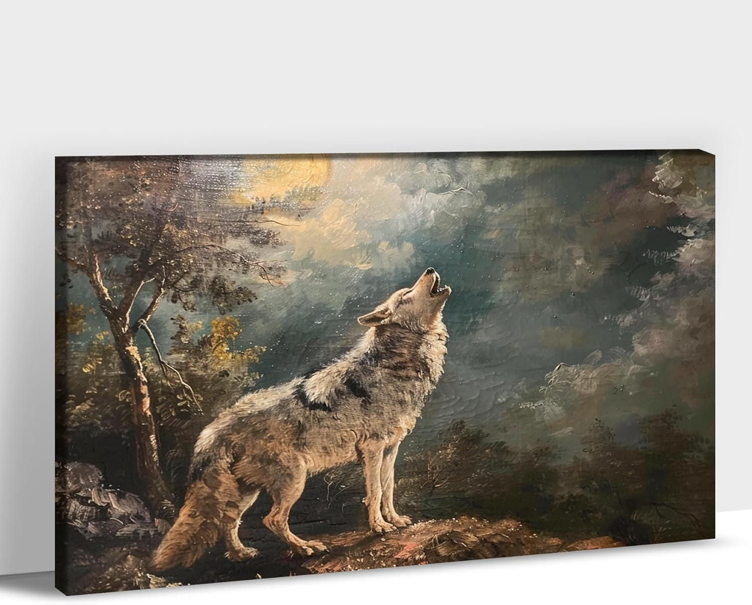 Asdg12s-Wolf Abstract Paintings Artwork Wall Decor, Abstract Forest ...