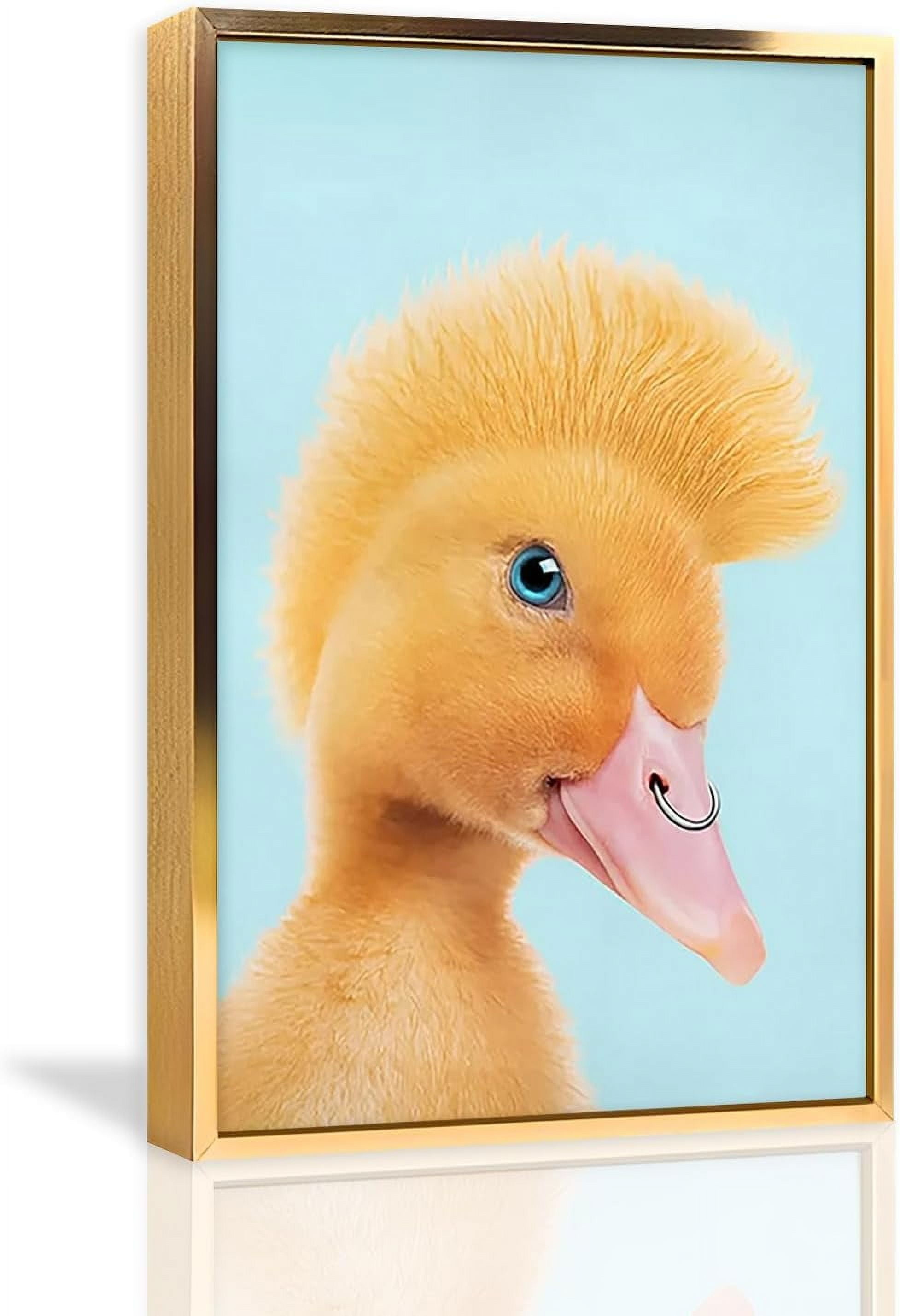 Asdg12s-Yellow Duck Canvas Painting Modern Abstract Wall Art Animal ...