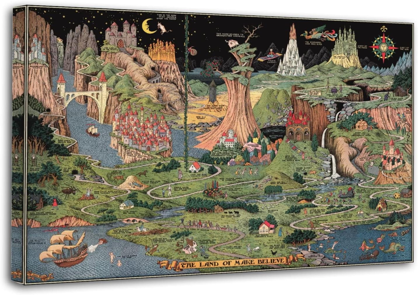 Asdg12s poster-1930s-The-Land-of-Make-Believe-Map-Vintage-Fairy-Tale ...