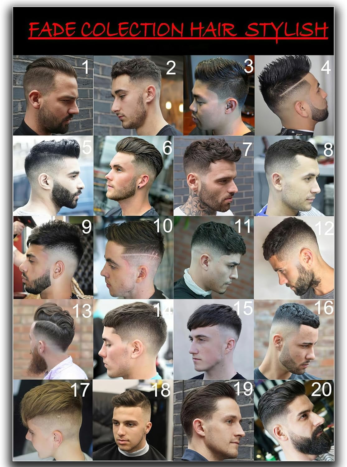 Asdg12s poster-Barber-Shop-Decor-Fade-Colletcion-Hair-Stylish-Canvas ...