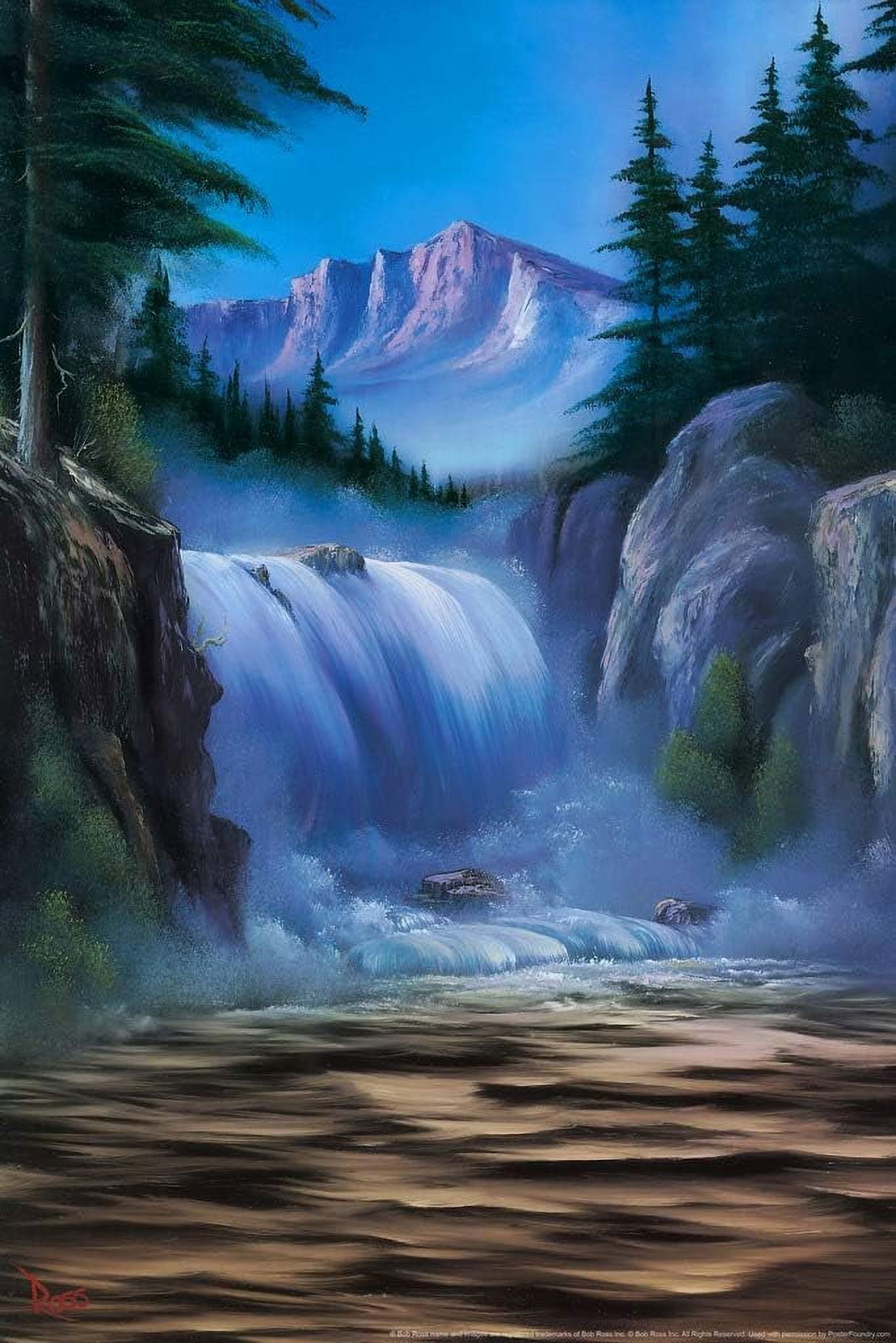 Asdg12s poster-Bob-Ross-Spectacular-Waterfall-Art-Print-Painting-Cool ...