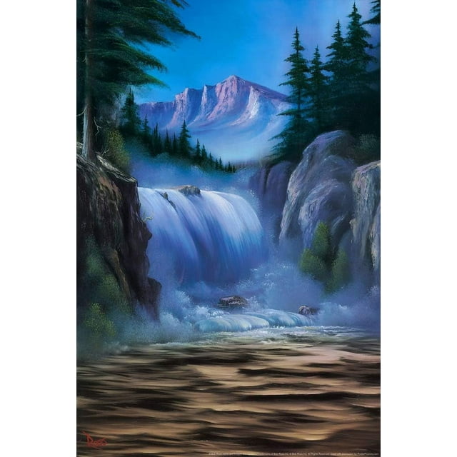 Asdg12s poster-Bob-Ross-Spectacular-Waterfall-Art-Print-Painting-Cool ...
