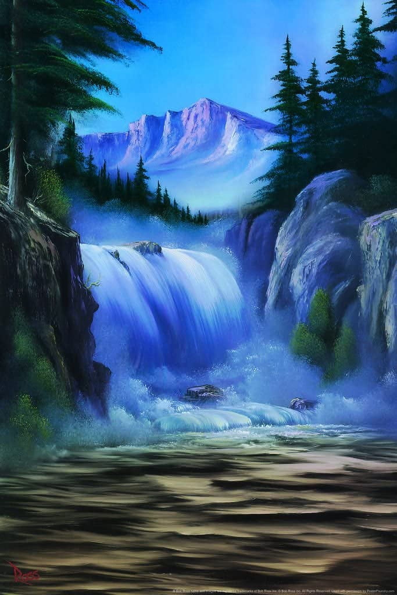 Asdg12s poster-Bob-Ross-Spectacular-Waterfall-Art-Print-Painting-Cool ...