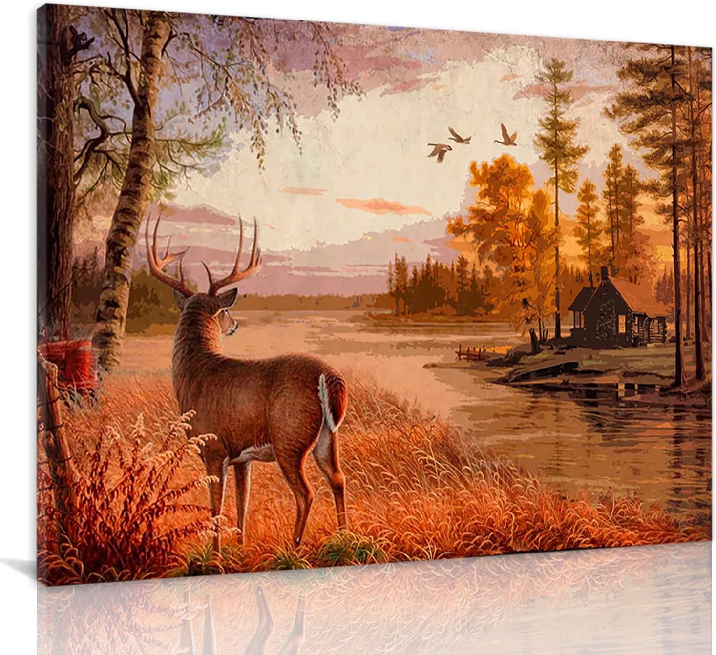 Asdg12s-poster-Deer-In-The-Forest-Canvas-Painting-Modern-Abstract ...